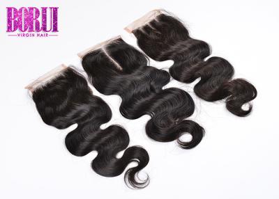 China Brazilian Human Hair Body Wave , Brazilian Lace Closure Natural Color Soft for sale