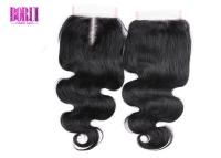 China Brazilian Human Hair Body Wave , Brazilian Lace Closure Natural Color Soft for sale