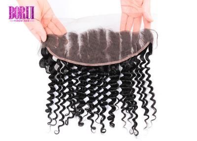 China Peruvian Human Hair Lace Frontal Transparent 13X4 Ear To Ear Deep Curly for sale