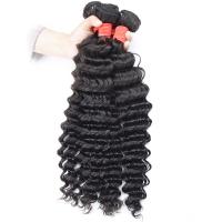 China Brazilian Virgin Human Curly Hair Weave , Deep Wave Cuticle Aligned Virgin Hair for sale