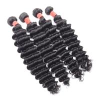 China Brazilian Virgin Human Curly Hair Weave , Deep Wave Cuticle Aligned Virgin Hair for sale
