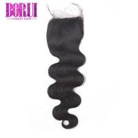 China Brazilian Body Wave Human Hair Lace Closure Length 8-24'' Environmentally Friendly for sale