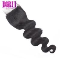 China Brazilian Body Wave Human Hair Lace Closure Length 8-24'' Environmentally Friendly for sale