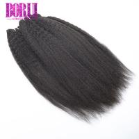 China Kinky Straight Brazilian Hair Weave 100 Virgin Machine Double Weft Soft for sale
