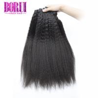 China Kinky Straight Brazilian Hair Weave 100 Virgin Machine Double Weft Soft for sale