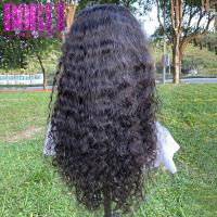 China Pre Plucked Natural Water Wave Human Hair Lace Frontal Wigs with Baby Hair for sale
