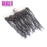 China Indian Kinky Curly Human Hair Lace Frontal 13*4 Closure With Baby Hair Free Part for sale