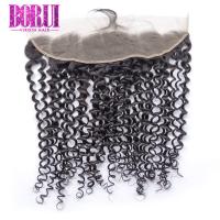 China Indian Kinky Curly Human Hair Lace Frontal 13*4 Closure With Baby Hair Free Part for sale