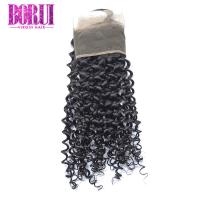 China ALL Color Deep Curly Lace Frontal , 13*4 Brazilian Human Hair Lace Closure for sale