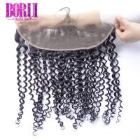 China ALL Color Deep Curly Lace Frontal , 13*4 Brazilian Human Hair Lace Closure for sale