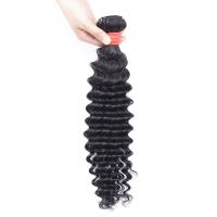 China Virgin Peruvian Hair Curly Weave , Deep Wave Bundles With Closure No Tangle for sale