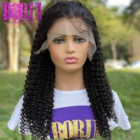 China Unprocessed Cuticle Aligned 12a Kinky Curly Human Hair Swiss Lace Frontal Wigs for sale