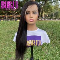 China 180 Density Real Raw brazilian Yaki Straight Human Hair Wig Lace Frontal Wigs for sale