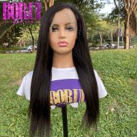 China 180 Density Real Raw brazilian Yaki Straight Human Hair Wig Lace Frontal Wigs for sale