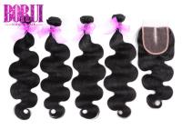 China 3/4 Bundles Malaysian Body Wave Bundles , Malaysian Water Wave With Closure for sale