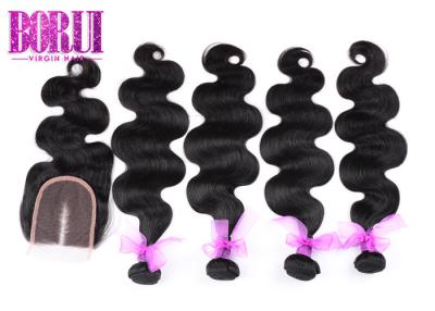 China 3/4 Bundles Malaysian Body Wave Bundles , Malaysian Water Wave With Closure for sale