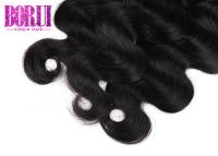 China Malaysian Virgin Human Hair Extension Bundles Body Wave With Closure Natural Black for sale