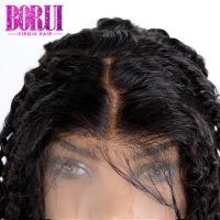 China Natural Black Brazilian Human Wigs Deep Curly Lace Front Wig With Baby Hair for sale