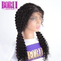 China Lace Front Human Hair Deep Curly Long Wig 100% Virgin Brazilian For Wemen for sale