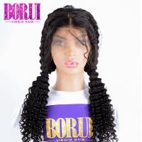 China Lace Front Human Hair Deep Curly Long Wig 100% Virgin Brazilian For Wemen for sale