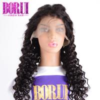 China Unprocessed Human Hair Lace Front Wigs Deep Wave Natural Straight Medium Cap Size for sale