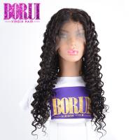 China Unprocessed Human Hair Lace Front Wigs Deep Wave Natural Straight Medium Cap Size for sale