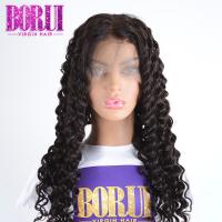 China Deep Wave Human Hair Lace Front Wigs Cuticle Aligned Natural Black Swiss Lace for sale