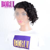 China Customized Pixie Deep Wave Lace Frontal Wig , 13x4 Short Curly Lace Front Wigs for sale