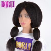 China Brazilian Kinky Straight Human Hair , Straight Lace Frontal Single Knots 100% Cuticles Wig for sale