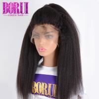 China Brazilian Kinky Straight Human Hair , Straight Lace Frontal Single Knots 100% Cuticles Wig for sale
