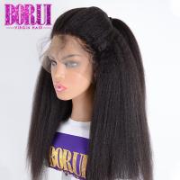 China 180% Density Human Hair Lace Frontal Wigs 10A Grade Brazilian Kinky Straight Wig for sale