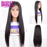 China Brazilian Human Hair Lace Front Wigs Raw Virgin Silk Straight Natural Black for sale