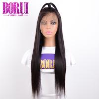 China Brazilian Human Hair Lace Front Wigs Raw Virgin Silk Straight Natural Black for sale