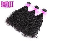 China No Shedding Malaysian Water Wave Hair , Cuticle Aligned Virgin Hair Natural Black for sale