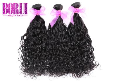 China No Shedding Malaysian Water Wave Hair , Cuticle Aligned Virgin Hair Natural Black for sale