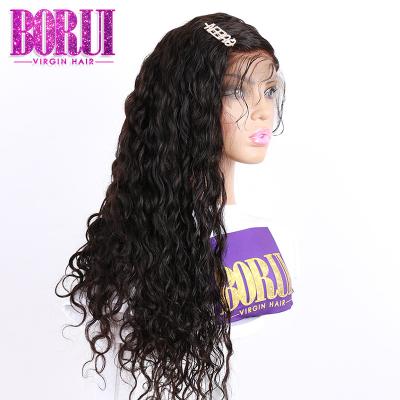 China Raw Brazilian Human Hair Lace Front Wigs 180% Curly Wigs Water Wave Lace Front Cuticle Hair for sale