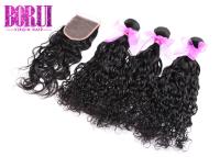 China Virgin Malaysian Human Hair 3 Bundles With Closure Water Wave 8-26 Inch for sale
