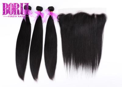 China Ear To Ear Malaysian Human Hair Straight Extension With Closure Frontal for sale