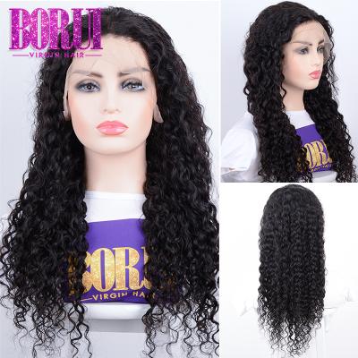 China Brazilian Water Wave Human Hair , Transparent Lace Frontal Wig HD Lace Wig for sale
