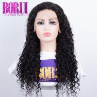 China Brazilian Water Wave Human Hair , Transparent Lace Frontal Wig HD Lace Wig for sale
