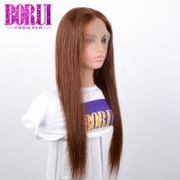 China Unprocessed Colored Lace Wig , #4 Bob Straight Lace Frontal Wig Dyed Bleach for sale