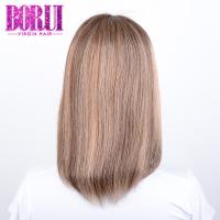China Straight Wave Colored Bob Wigs Pre Plucked #4 27 Short Style Average Size for sale