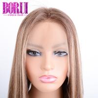 China Straight Wave Colored Bob Wigs Pre Plucked #4 27 Short Style Average Size for sale