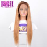 China Bob Lace Front Wigs With Baby Hair #27 With Brown Roots Customized Style for sale