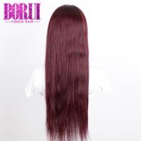 China Long Straight 99j Color Virgin Hair Lace Frontal Wig for sale