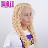China 613 Blonde Deep Curly Wave Lace Front Wig With Baby Hair for sale