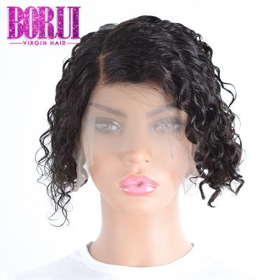 China Pre Plucked Front Custom Pixie Cut Wig With Baby Hair Deep Wave Curly Short Wig for sale