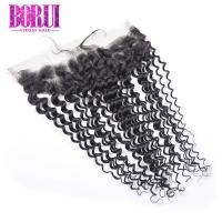China 13x4 Human Hair Lace Frontal Closure HD Transparent Swiss Curly Deep Curly Pre Plucked for sale