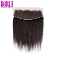 China Virgin Malaysian Human Hair Weft With 13*4 Swiss Lace Frontal Kinky Straight Hair Bundle for sale