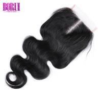 China 4*4 Middle Part Body Wave Human Hair Lace Closure , Brazilian Hair Extensions for sale